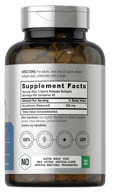 Buy Horbaach Liposomal Glutathione Supplement 500mg - 90 softgels ...